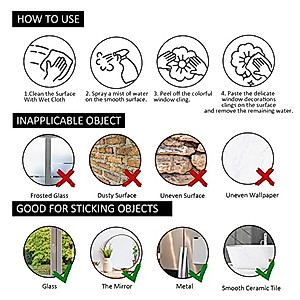 Mfault Winter Cardinals Window Clings 9 Sheets, Christmas Red Birds Glass Stickers Decal Poinsettia Pine Cone Bedroom Decorations, Xmas Kerosene Lamp Tree Branches Home Kitchen Living Room Decor