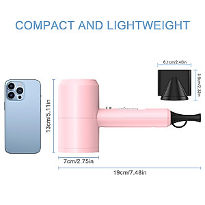 Slopehill Ionic Hair Dryer, Powerful 1800W Fast Drying Low Noise Blow Dryer with 2 Concentrator Nozzle 1 Diffuser Attachments for Home Salon Travel