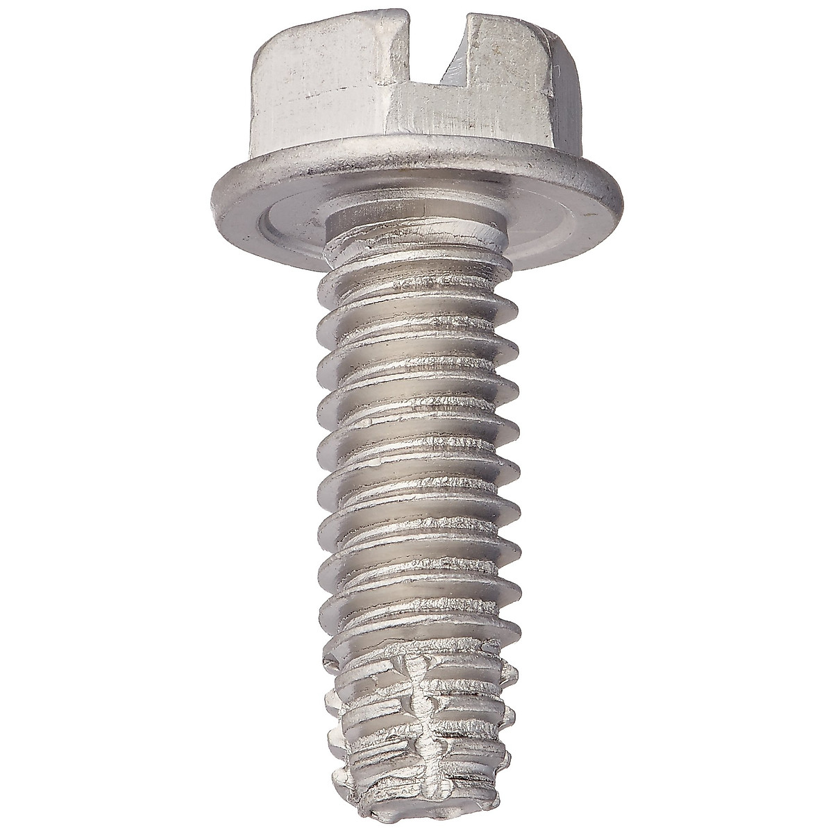 Small Parts 1412FSW410 410 Stainless Steel Thread Cutting Screw, Plain Finish, Hex Washer Head, Slotted Drive, Type F, 1/4"-20 Thread Size, 3/4" Length (Pack of 10)