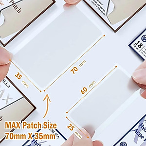 AUSLKA Large Blemish Zit Patches XL - 20 Strips - Hydrocolloid Dots -Blemishes Patch - Zit Breakouts - Blemishes Stickers - Max Size