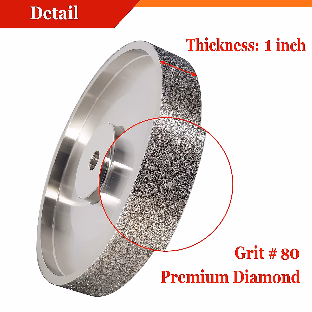 GYTYCATAH CBN Grinding Wheel, Dia 6" x 1" Wide with 1/2" Arbor, Diamond Grinding Wheel for Sharpening High Speed Steel, Grit 80