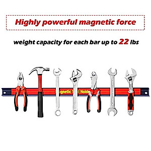 ERGOMASTER 3 Pcs 18" Magnetic Tool Holder Bar Organizer Storage Rack for Garage Workshops ( Mounting Screws Included )