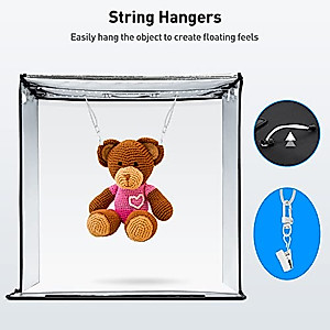 Photo Studio Light Box, Wisamic 24” × 24” Shooting Light Tent Kit Portable Tabletop Booth with 244 LED Brightness Adjustable and 6 Colored Backdrops for Continuous Lighting Product Photography