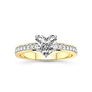 2 Ct | IGI Certified Heart Shape Lab Grown Diamond Engagement Ring | 14K Or 18K in White, Yellow Or Rose Gold | Charm Of Love Eternity Diamond Ring | FG-VS1-VS2 Quality Friendly Diamonds