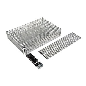 Alera ALESW504818SR NSF Certified Industrial 4-Shelf 48 in. x 18 in. x 72 in. Wire Shelving Kit - Silver