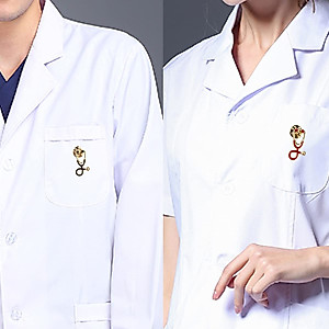 GXXMEI 30PCS Stethoscope Brooch Pins Stethoscope Enamel Lapel Pin Clothing Bags Decoration Brooch for Girls Medical Students Doctor Nurse Graduation Presents (Multuicolor)