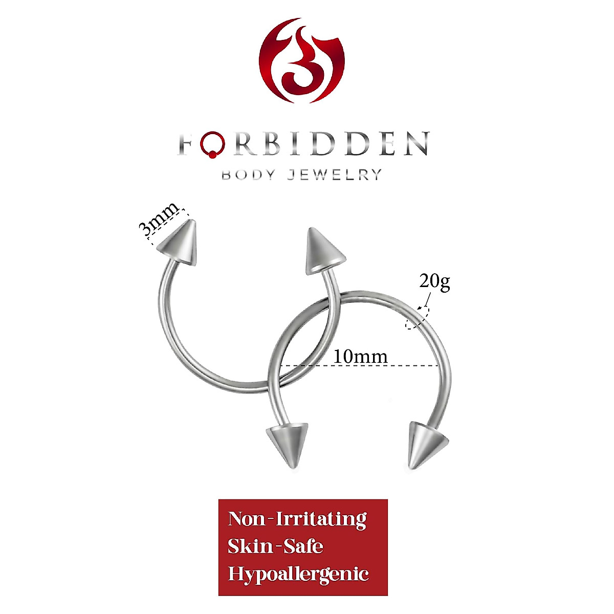 Pair of 20g 3/8" Surgical Steel Horseshoe Earrings