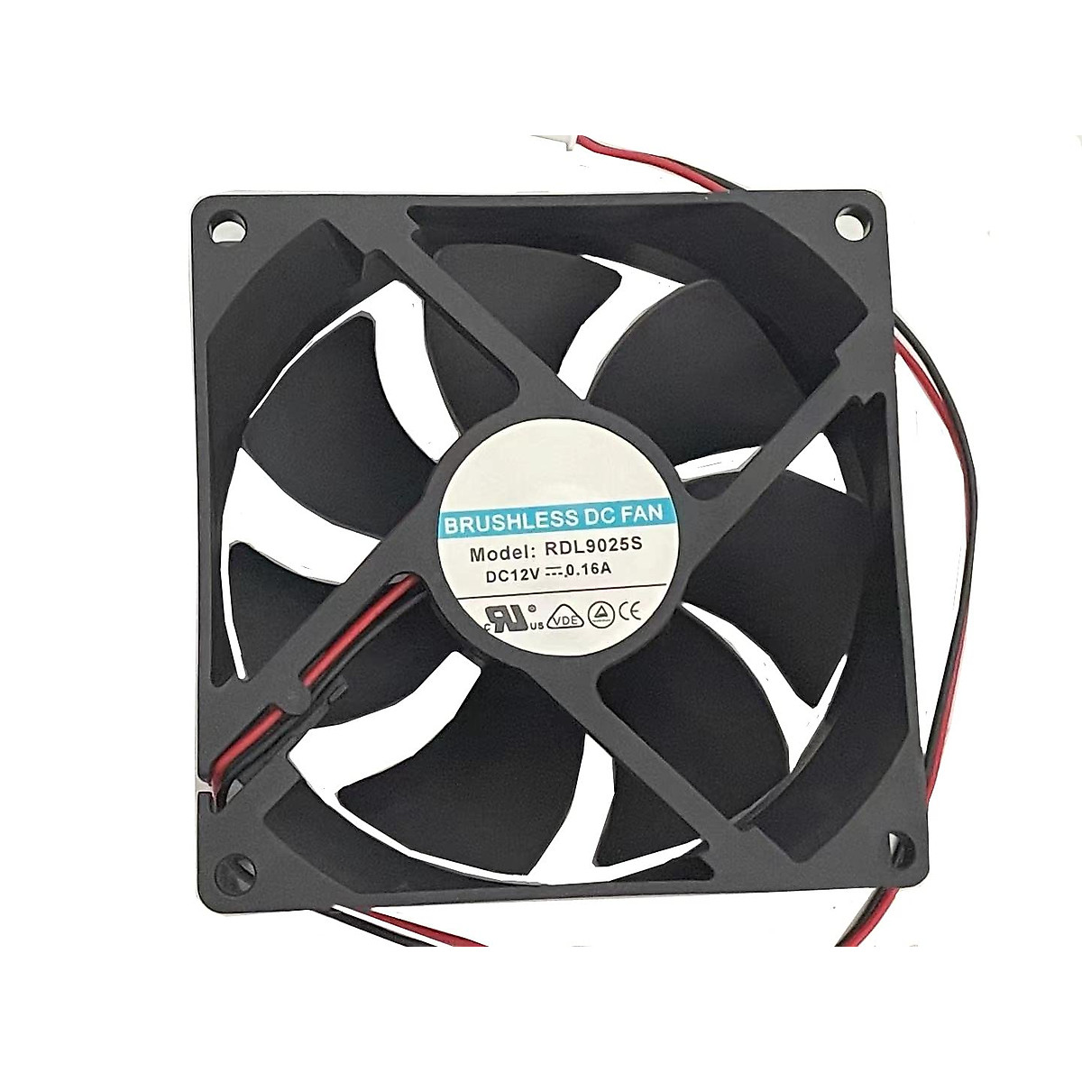 RDL9025S DC12V Brushless DC Fan, 0.16A 9025 2-Wire Cooling Fan
