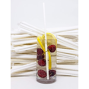 250 pcs White Paper Straws individually Wrapped 7.75" [VR-SP7JWW3000]