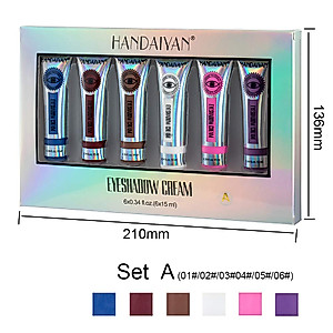 Bysiter Matte Eyeshadow Cream 6 Colors Matte Liquid Eyeshadow Makeup Set Waterproof High Pigmented Smudgeproof Long Lasting Colorful Eye Shadow Gift Sets for Girls Women