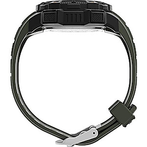Timex Men's Expedition Base Shock 45mm Watch – Black Resin Case Green Resin Strap
