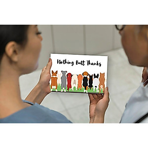 Ygyhiey Cute Dog Thank You Cards Gifts for Women Men Owner, Happy Dog Appreciation Greeting Card for Friend Teacher Boss, Special Veterinarian Gifts for Him Her, Nothing Butt Thanks Pun Card