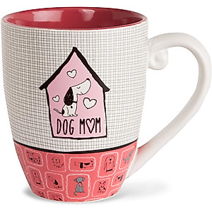 Pavilion Gift Company Dog Mom Coffee Mug Tea Cup, 20 oz, Pink