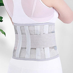 SunshineFace Back Support Belt Lower Back Support for Women and Men Breathable Adjustable Lumbar Support Pain Relief Back Brace for Lower Back Pain, Grey S