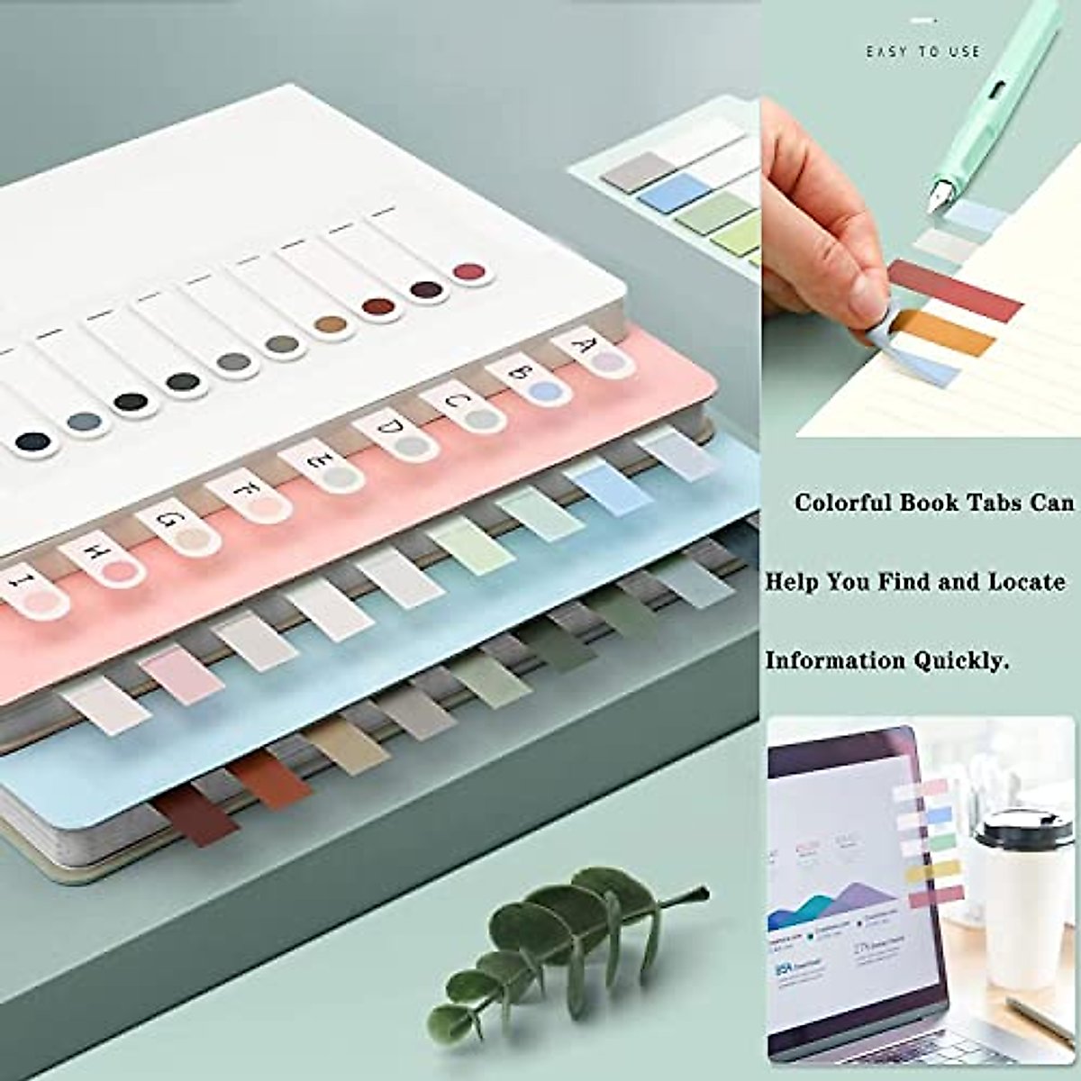 ELII Tabs 800Pcs Sticky Index Tabs Page Markers,Writable and Transparent Sticky Notes Page Tabs Book Markers Label Stickers Index Tabs for Page Marking Classify File
