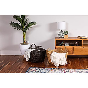 BirdRock Home Water Hyacinth Laundry Baskets (Espresso) - One Basket Included - Hand Woven