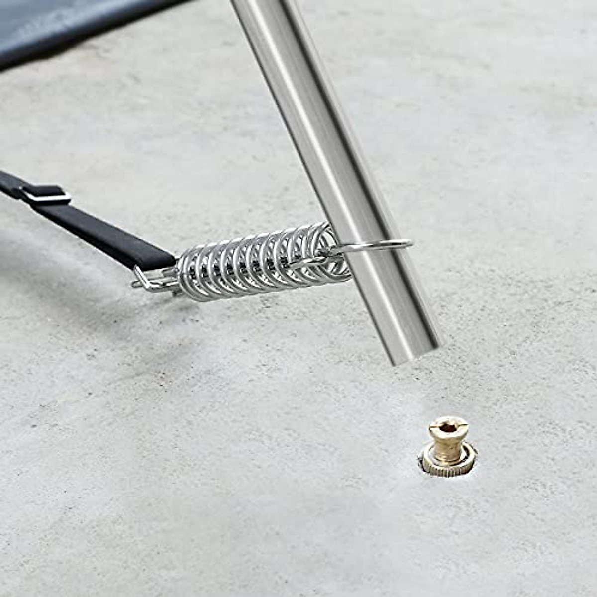 Uprimu Pool Cover Tool, Pool Cover Removal Installation Rod Pool Cover Anchors, Stainless Steel Heavy Made, 29inch Length, Compatible with All Standard Pool Cover Anchors