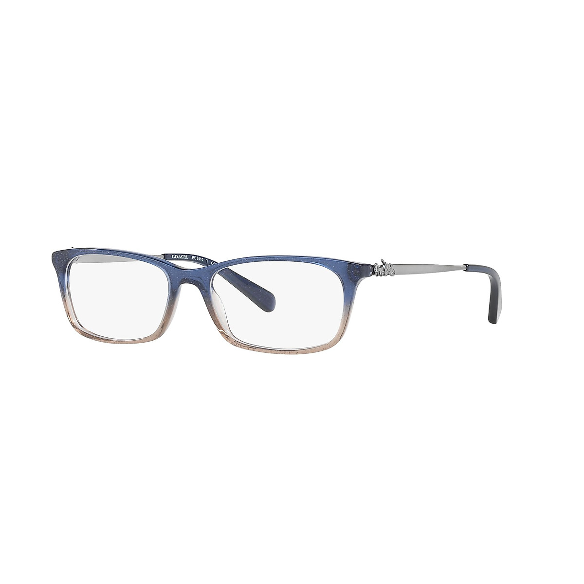 Coach HC6110 Prescription Eyewear Frames, Blue Beige Glitter Gradient/Demo Lens, 50 mm