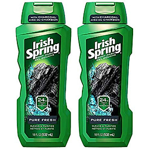 Irish Spring Body Wash With Charcoal Pure Fresh - 18 oz, Pack of 2