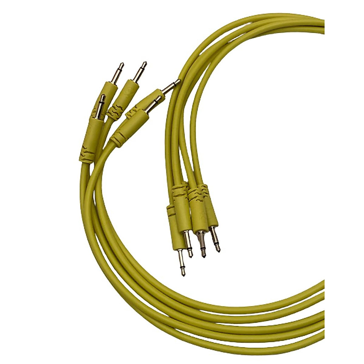 Luigis Modular Supply Spaghetti Eurorack Patch Cables - Package of 5 Yellow Cables, 18 (45 cm)