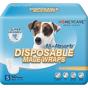 All-Absorb A26 Male Dog Wrap, 50 Count, Small
