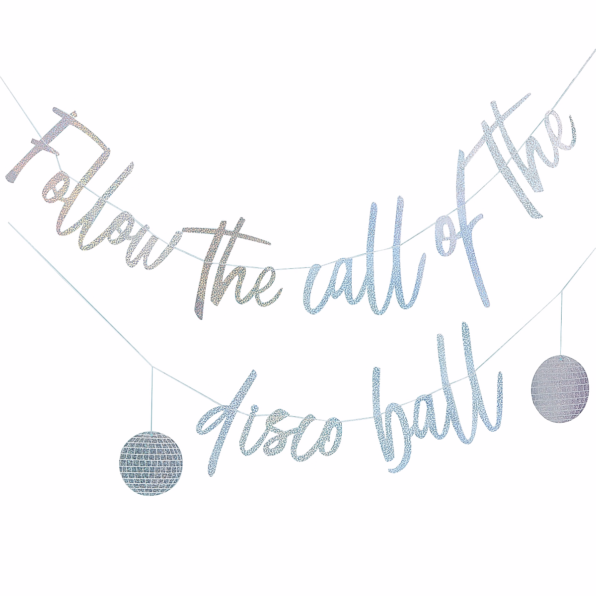 Iridescent Foiled Disco Ball Silver Backdrop - 3 metre