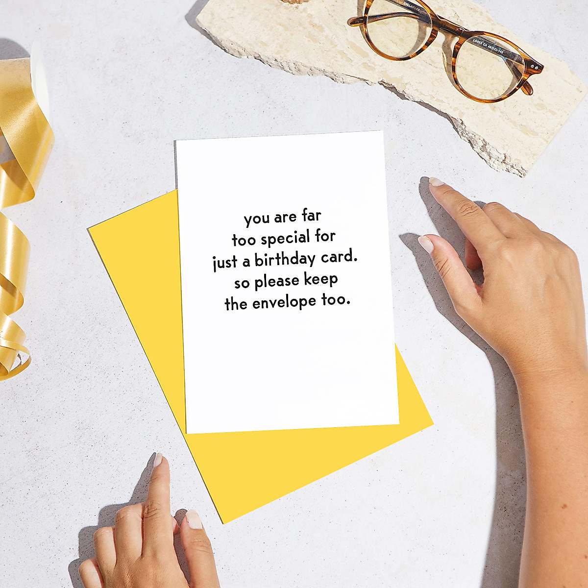 Huxters Birthday Cards – A5 Funny Birthday Card for Women – Friends for her birthfay card - Paper Birthday Gift Card – with Colourful Yellow Envelope – Ideal for Best Friend, Sister (Envelope)