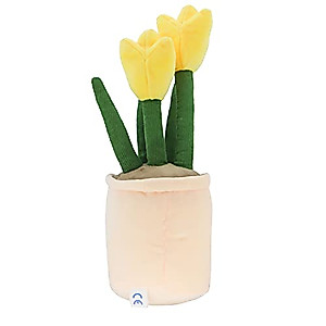 RELIGES Succulents Plush Toy, Cute Stuffed Potted Plants Plush Doll, Gifts Toy for Kids Boys (Tulip - Yellow)