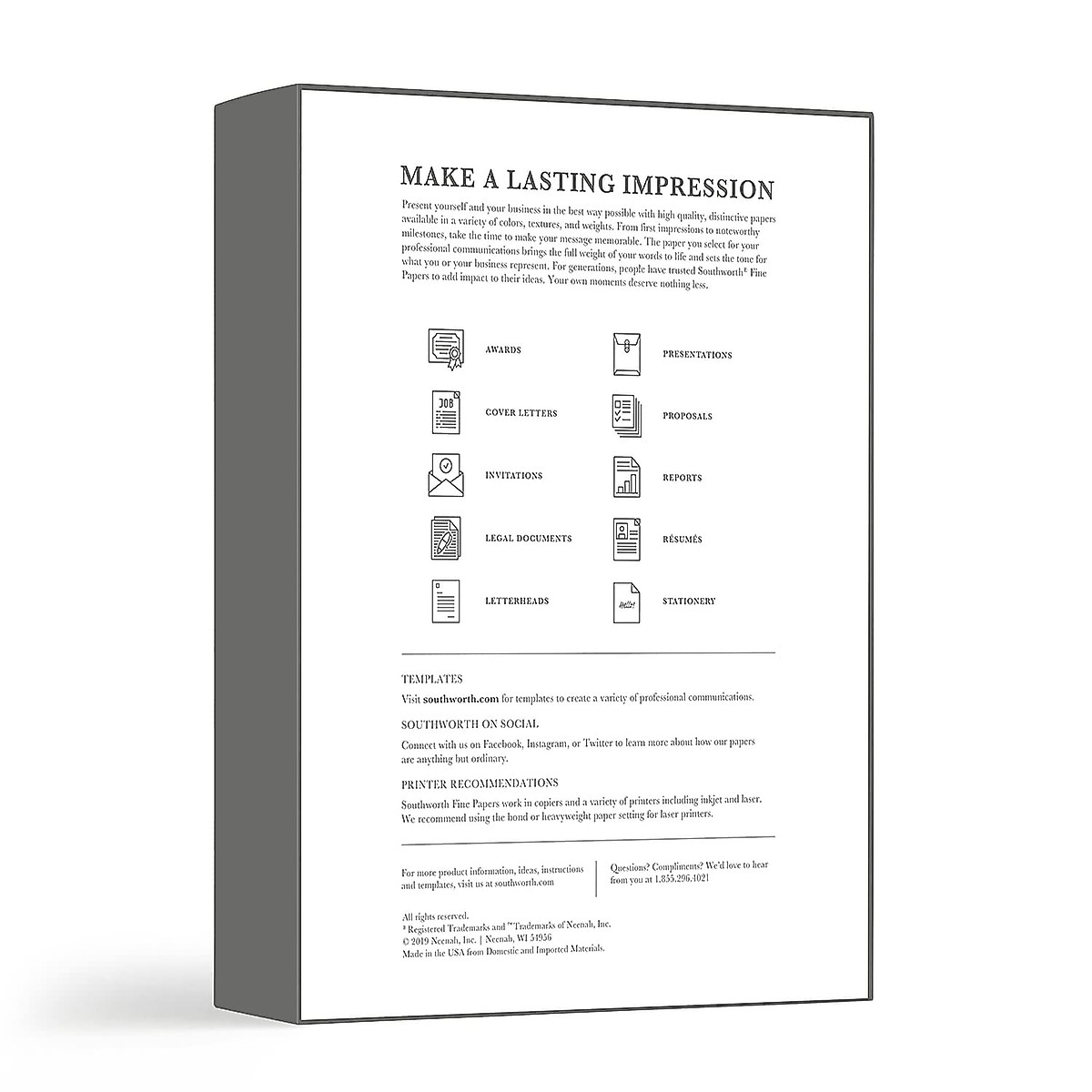 Southworth Parchment Paper - for Laser Print - Letter - 8.50quot; x 11quot; - 24 lb - Parchment - 500 / Box - Ivory