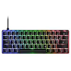 Fiodio 61 Keys RGB Wired Mechanical Gaming Keyboard with Audible Click Sound Blue Switches, Compact Mini Portable Computer Keyboard for Windows Gaming PC,F-DB21