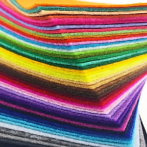 Misscrafts 48pcs 12" x 12" 1mm Thick Soild Felt Nonwoven Fabric Sheet Pack DIY Craft Patchwork Sewing Squares Assorted Colors