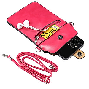 Lightweight Cell Phone Touch Screen Crossbody Bag Travel Shoulder Purse Wristlet Clutch Handbags, Hot Pink