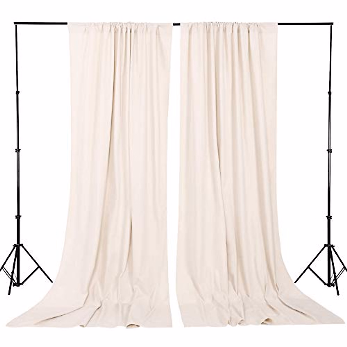 Backdrop Curtains Polyester Backdrop Curtain 2 Packs 5ftx8ft Ivory Backdrop Drapes for Cloth Ceremony Backdrop Fabric