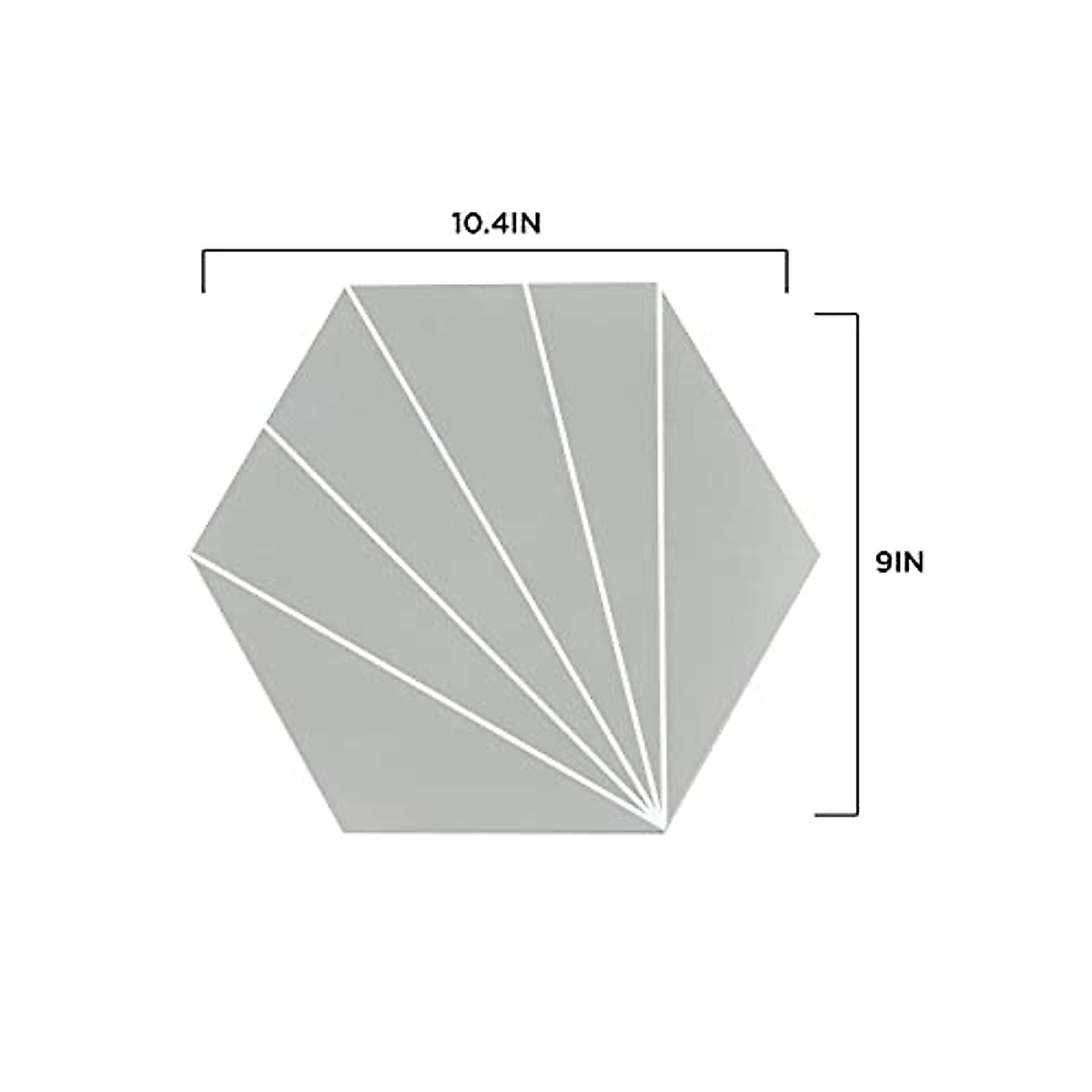 FloorPops 9" x 10.4" Vers Peel & Stick Hexagon Vinyl Floor Tiles (10 Tiles), (4.5 sqft/Carton), Gray