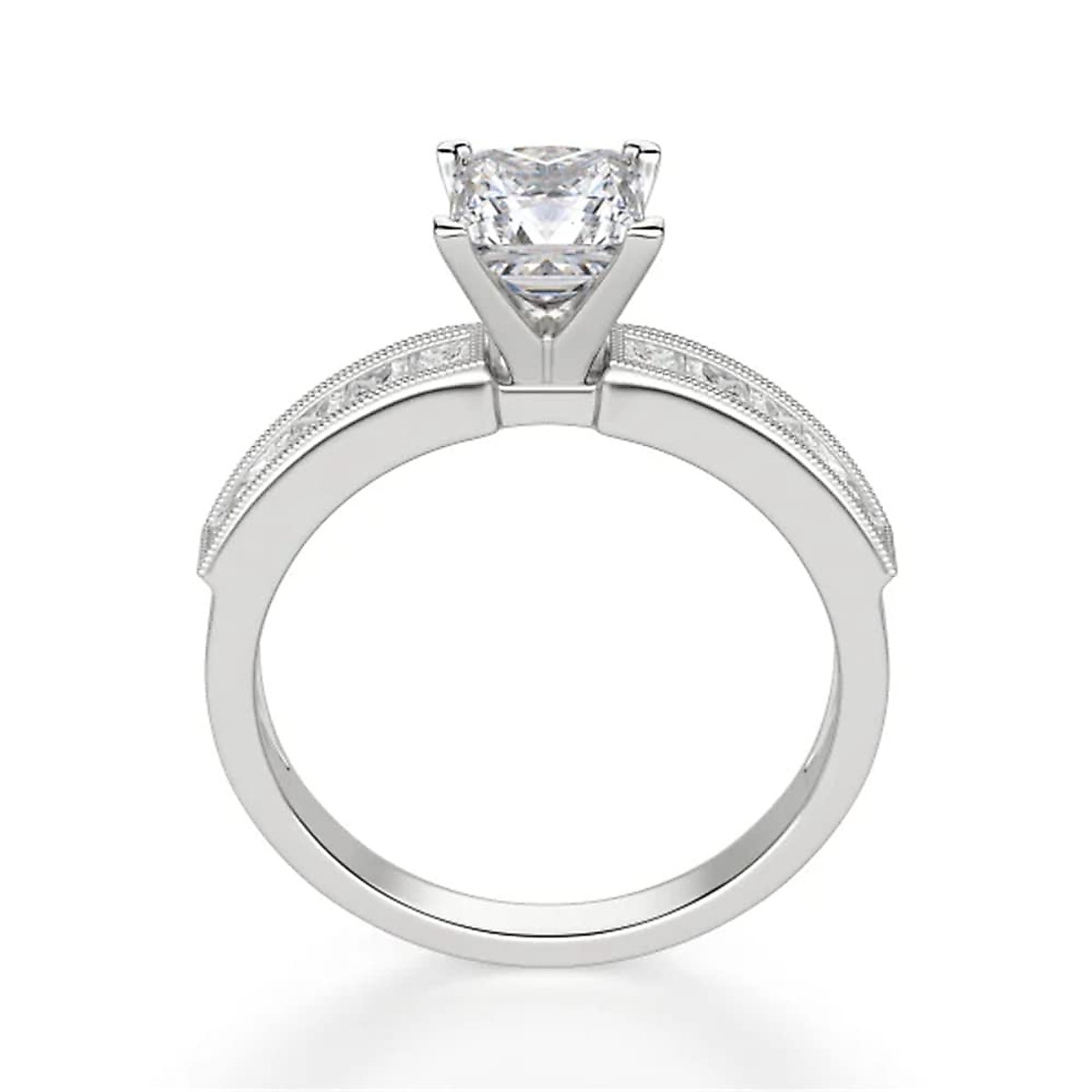 Princess Cut Moissanite engagement rings for women 10K 14k 18K gold ring 8 Style Platinum Plated Silver Princess moissanite rings - 3914