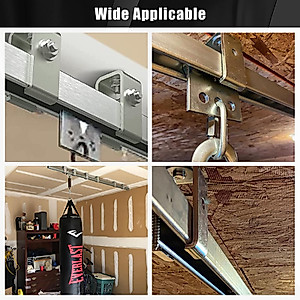 CNQLIS Channel Trolley Track Intermediate Support Hanger Bracket for All 1-5/8" Strut Channel,Heavy-Duty Steel Support Bracket,for Cantilever Rolling Doors, Hanging Boxing Sandbags（4PCS）