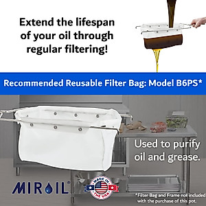 MirOil 40LC Restaurant Oil Caddy | Gasketed Safety Lid with Quick Lock Clips | Fryer Capacity Up to 35 lbs | Caster Wheel Base Included