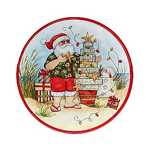 Certified International Santa's Wish Melamine 11" Dinner Plates, Multicolor, Large, Set of 6