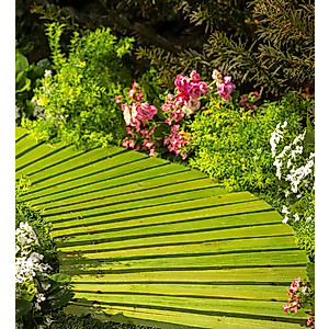 Plow & Hearth Roll-Out Curved Green Hardwood Garden and Yard Pathway | Portable Walkway | Weather-Resistant | Easy to Clean | 4'L x 18" W