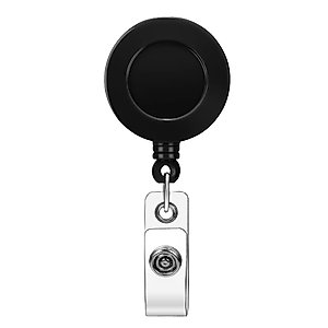 Soleebee 1 Pack Nurse Badge Reel, 24'' Retractable Badge Holder with 360° Swivel Alligator Clip Solid Color ID Badge Holder for Nurse Doctor Teachers Students Badge Reel (Black)