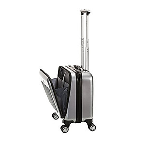 Rockland Revolution Hardside Rolling Computer Case, Silver, Carry-On 17-Inch