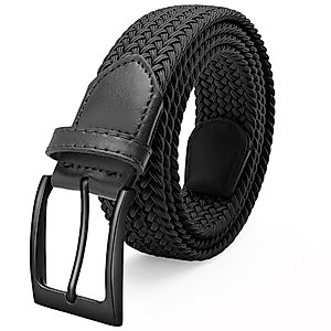 FAIRWIN Elastic Braided Stretch Mens Golf Casual Jeans Belts Woven 1 3/8" Nylon Work Belts for Men Pants Shorts