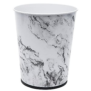 5 Liter Small Wastebasket | 11 Inches Height | Round Open Top | Trash Can | Bathroom | Bedroom | Kitchen | Dorm | Office | Disposal Waste Bin | Garbage Container | Marble