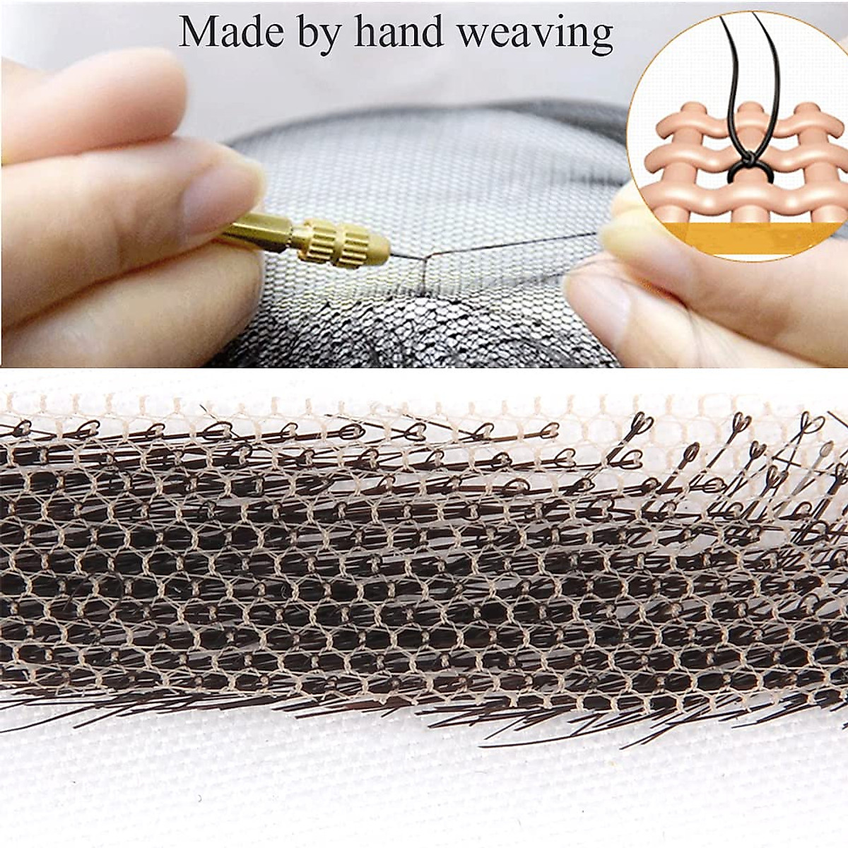 False Eyebrows, CliCling Human Hair Artificial Real Hair Handmade Crochet False Brows Invisible Realistic Natural Fake Eyebrows(Black)