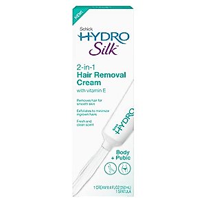 Schick Hydro Silk Hair Removal Cream for Women, Body + Pubic | Depilatory Cream, Bikini Hair Removal Cream
