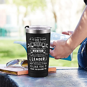 CGMIBAS Boss Gifts for Women Men, Boss Coffee Tumbler Mug, Mug for Boss Insulated Cup, Birthday Retirement Gifts for Boss, 20 oz Double Wall Vacuum Boss Stainless Steel Travel Mug