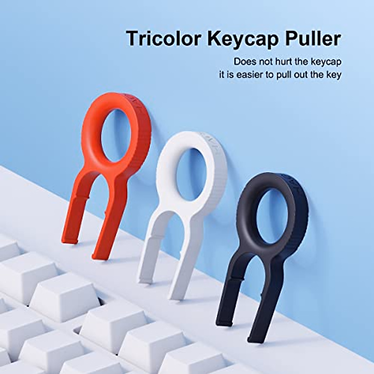Hagibis Keycap Puller for Mechanical Keyboard, 3 Pcs Tricolor Rounded Keycap Remover Tool Computer Cleaning Kit for Gaming Keyboard, PC