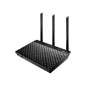 ASUS Dual-band 3x3 AC1750 Wifi 4-port Gigabit Router with speeds up to 1750Mbps & AiRadar to strengthens Wireless Connections via High-powered Amplification Beam-forming - 2x USB 2.0 Ports (RT-AC66U)