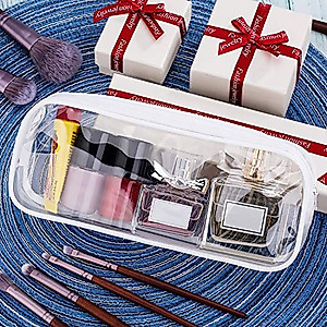 4 Pieces White Clear PVC Big Capacity Zipper Pencil Bag, Pen Pencil Case Makeup Pouch