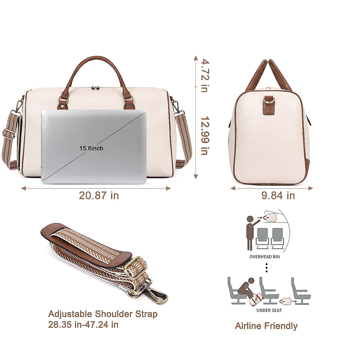 CLUCI Backpack Purse+Duffel Bag for Travel